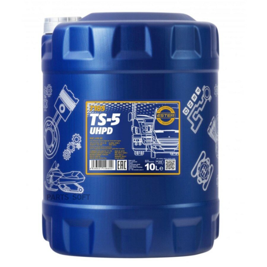 TS-5 10W-40 CI-4/SL ESTER 10л. от официального дистрибьютора, MANNOL, артикул MN710510