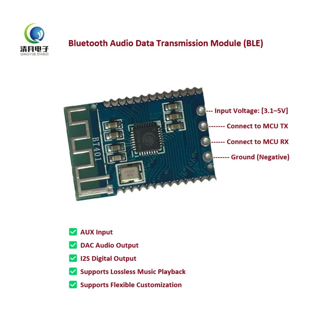 Модуль Bluetooth QINGYUE DIANZI BT401 DAC Output 5pcs