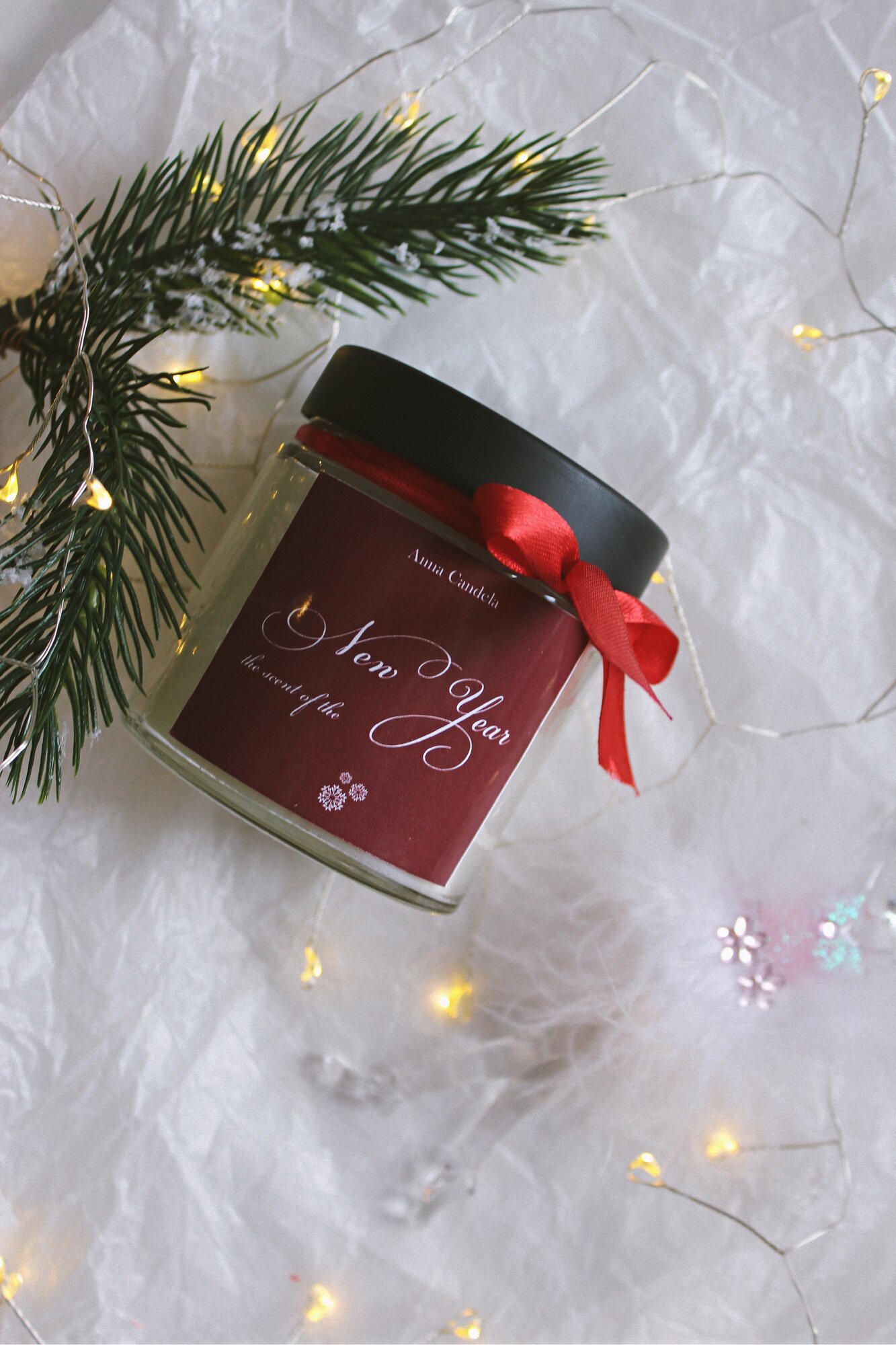 Свеча новогодняя ароматическая "Новый год", 200мл, деревянный фитиль, Candella.23