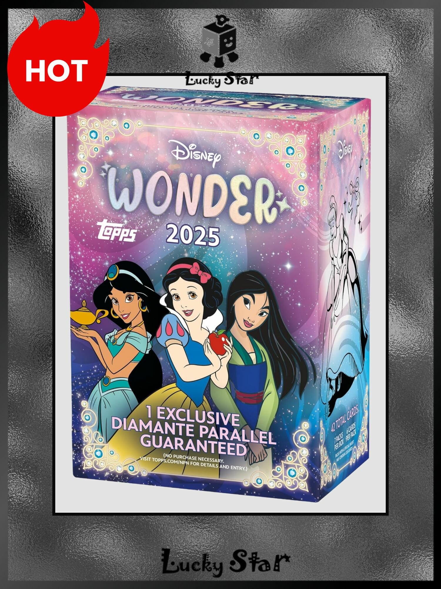 Карточка, Topps 2025 Disney Wonder Value Box,7 упаковки (42 карточек)Film and television collection card