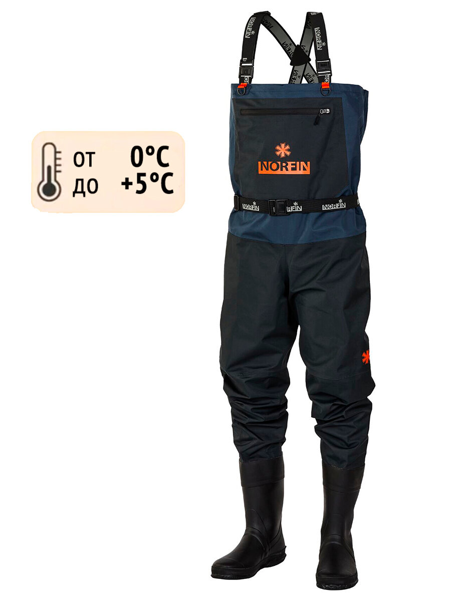 Полукомбинезон забродный Norfin PILOT BOOTFOOT р.43-MS с сапогами резина