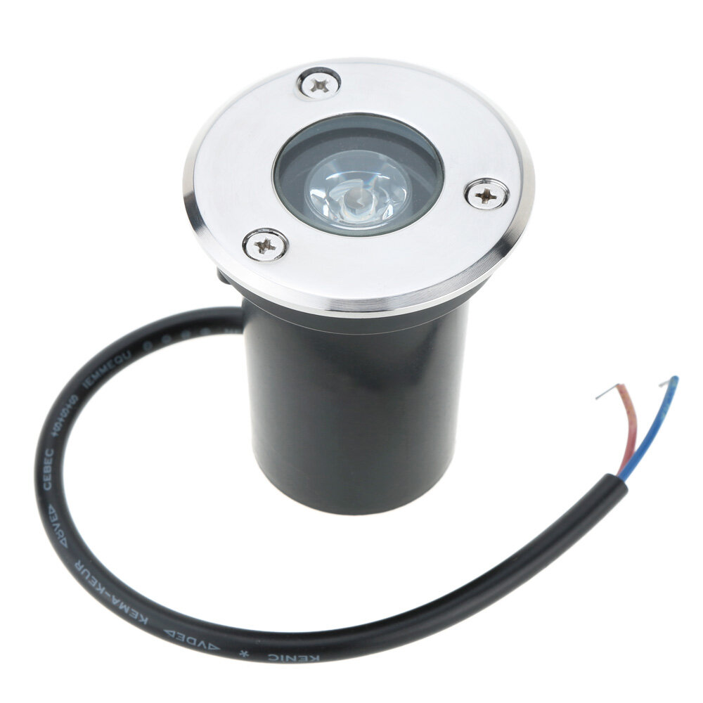 1W 12V DC IP67 LED Underground Light Black and silver Tempered glass Stainless steel Plastic 7.8*6.5*6.5cm 175g CE RoHs Epistar LED chip 100~120lm 90° Non-dimmable Warm white Nature white Red Green Blue Outdoor Garden Square Landscape