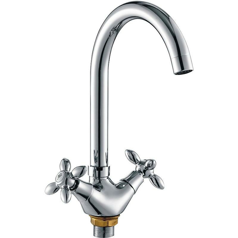 Смеситель для кухни Cron CN4627 Хром Поворотный, современный дизайн