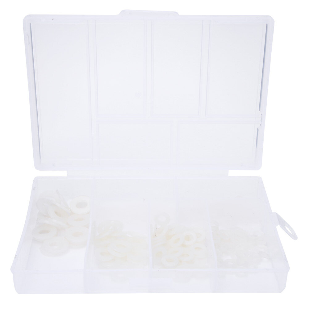 250 Pcs Nylon Washer White Insulated Corrosion Resistant M2~M6 Gasket Kit