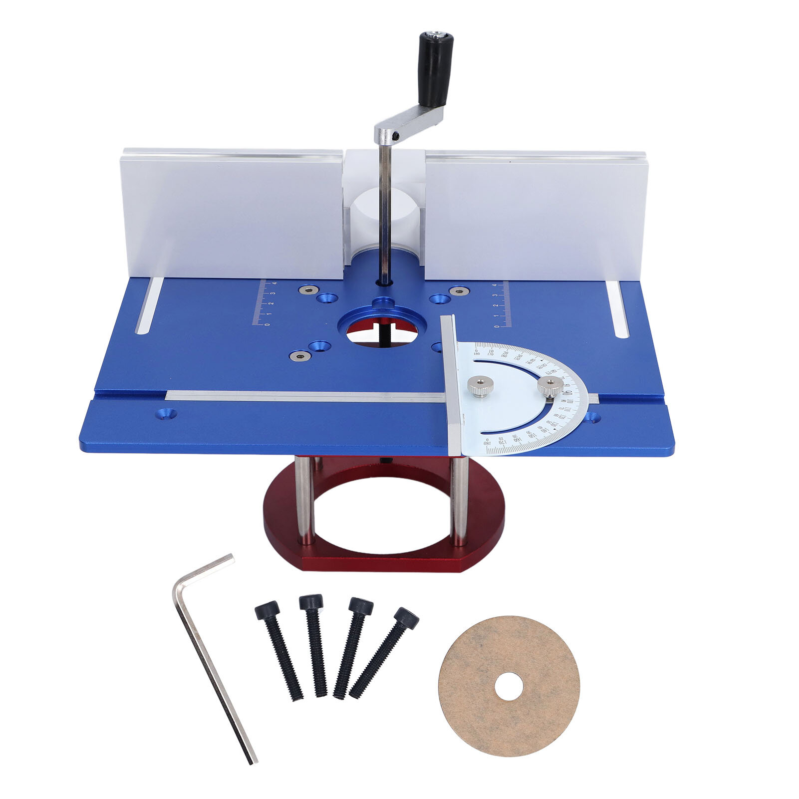 Основание подъёмника фрезера из алюминиевого сплава с регулируемой высотой, ручная система подъёма стола фрезера для деревообрабатывающих станков, синий цвет