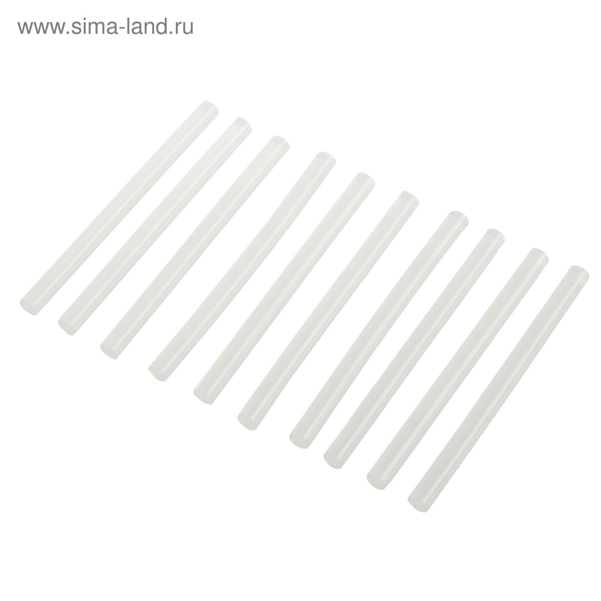 Клеевые стержни тундра, диаметр 7 мм, 100 мм, 10 штук, прозрачный