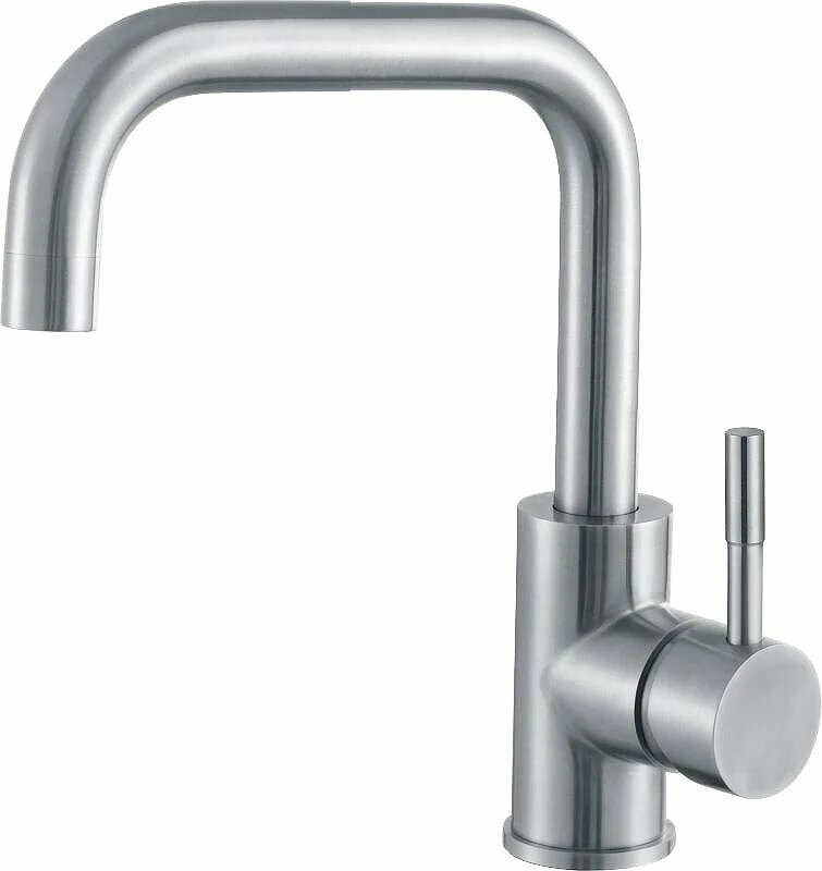 Смеситель для кухни Haiba HB72304-4 с поворотным изливом, матовый, однорычажный, нержавеющая сталь, с керамическим картриджем