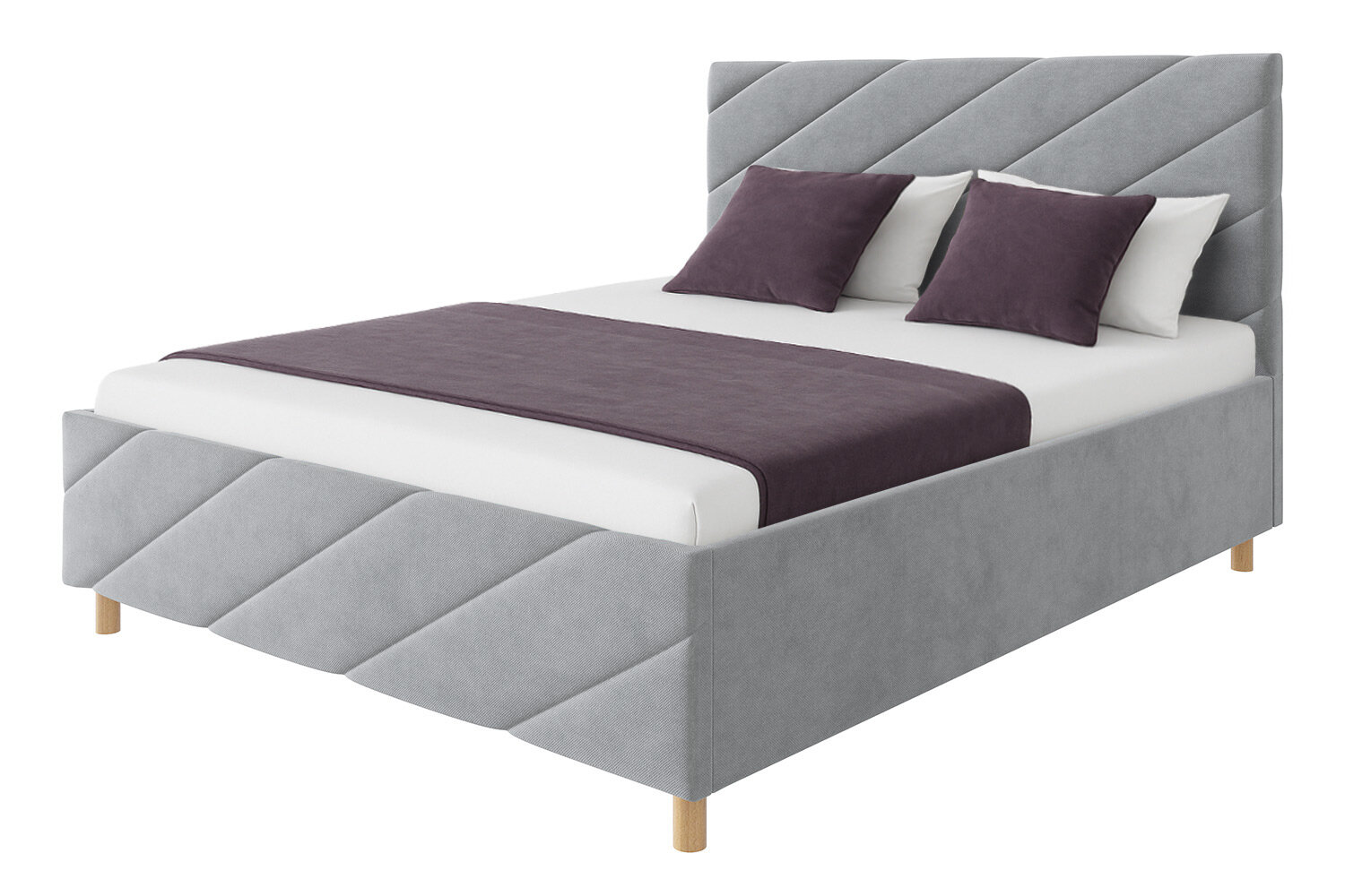 Каркас двуспальной кровати Ravena, 160х200 см, цвет серый, без основания и подъемного механизма