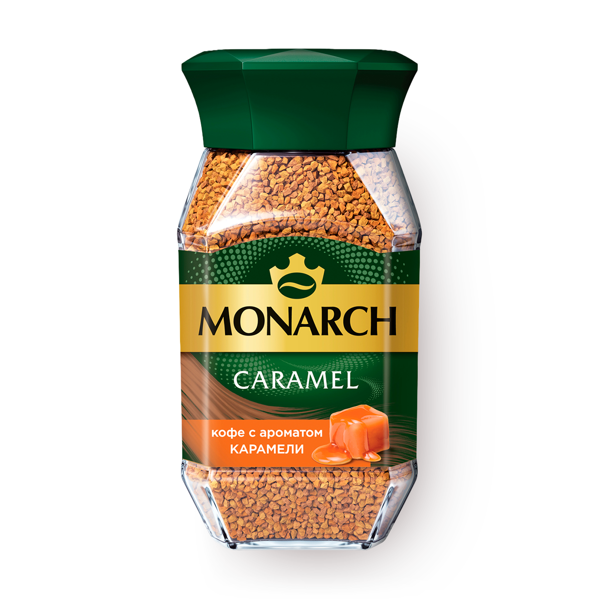 Кофе Monarch Caramel, растворимый, сублимированный, арабика, Бразилия, стеклянная банка, 95 г