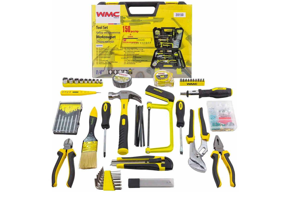 Набор инструментов WMC TOOLS 150 предметов, 6-гранные, 4 - 14 мм