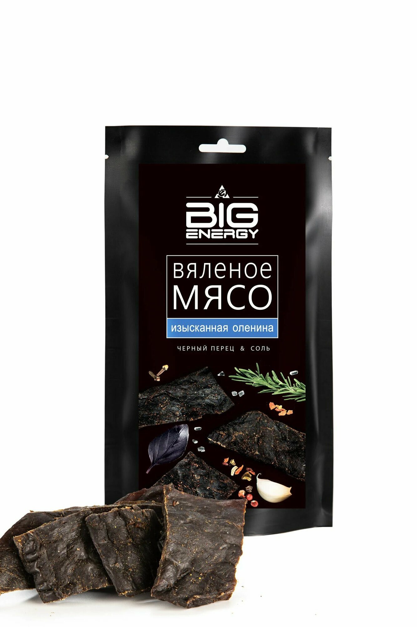 Мясо вяленое изысканная оленина "Big energy" 50 гр, 4 шт.