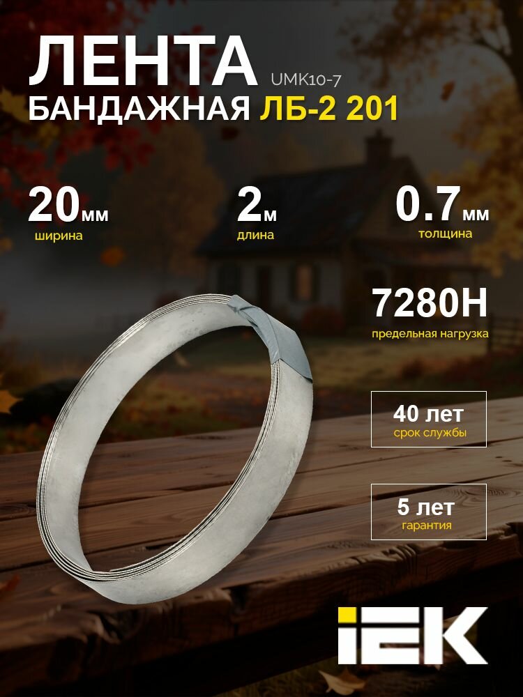Лента бандажная ЛБ-2 201 (2м/упак) IEK