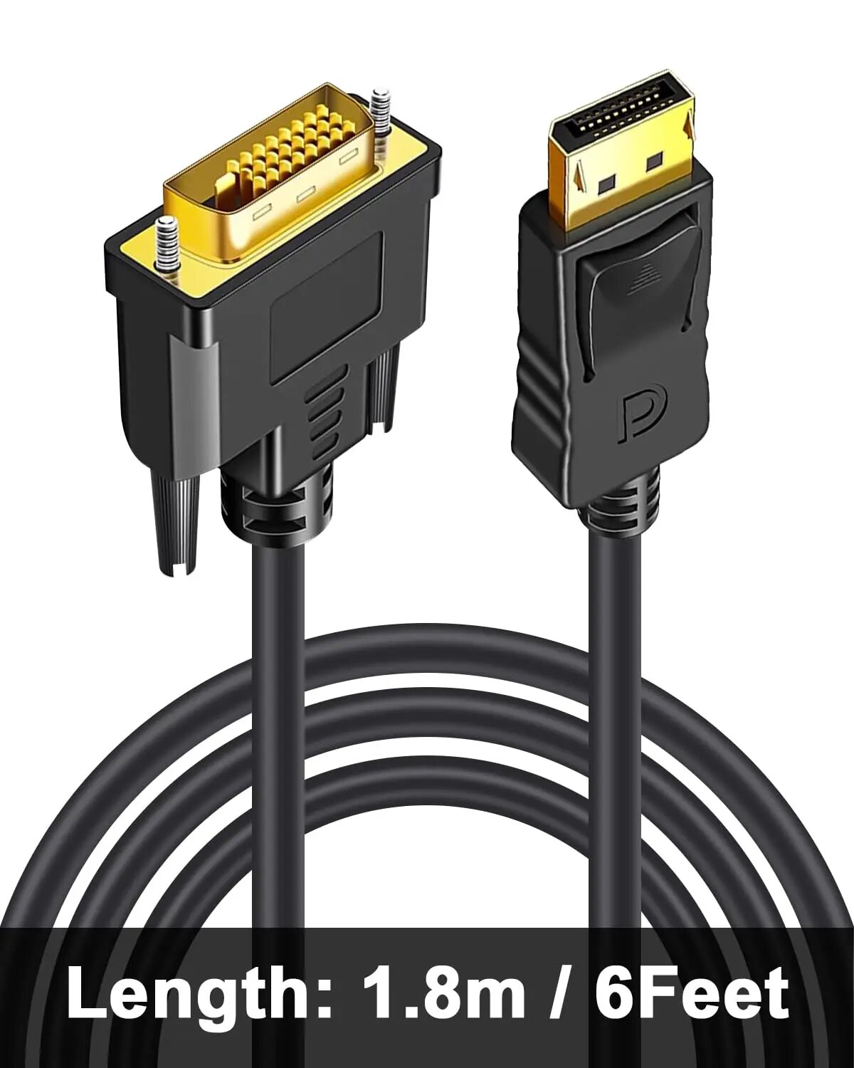 EQP Кабель DisplayPort-DVI 1.8м золотой