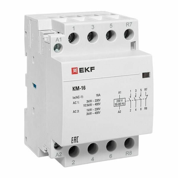 Контактор модульный КМ 16А 3NО+NC (3 мод.) EKF km-3-16-31