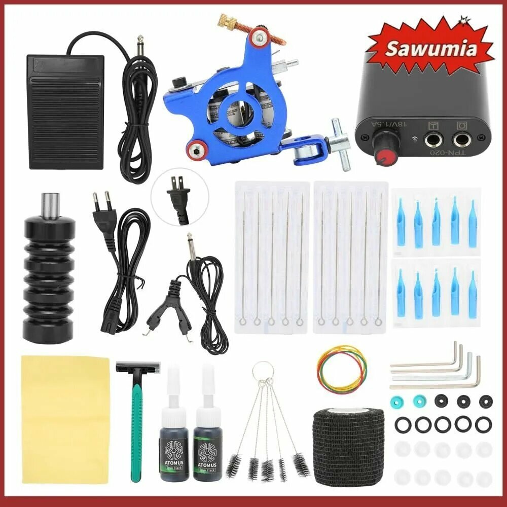Татуировочная машина, комплект для начинающих, полностью портативный набор для тату, для художников