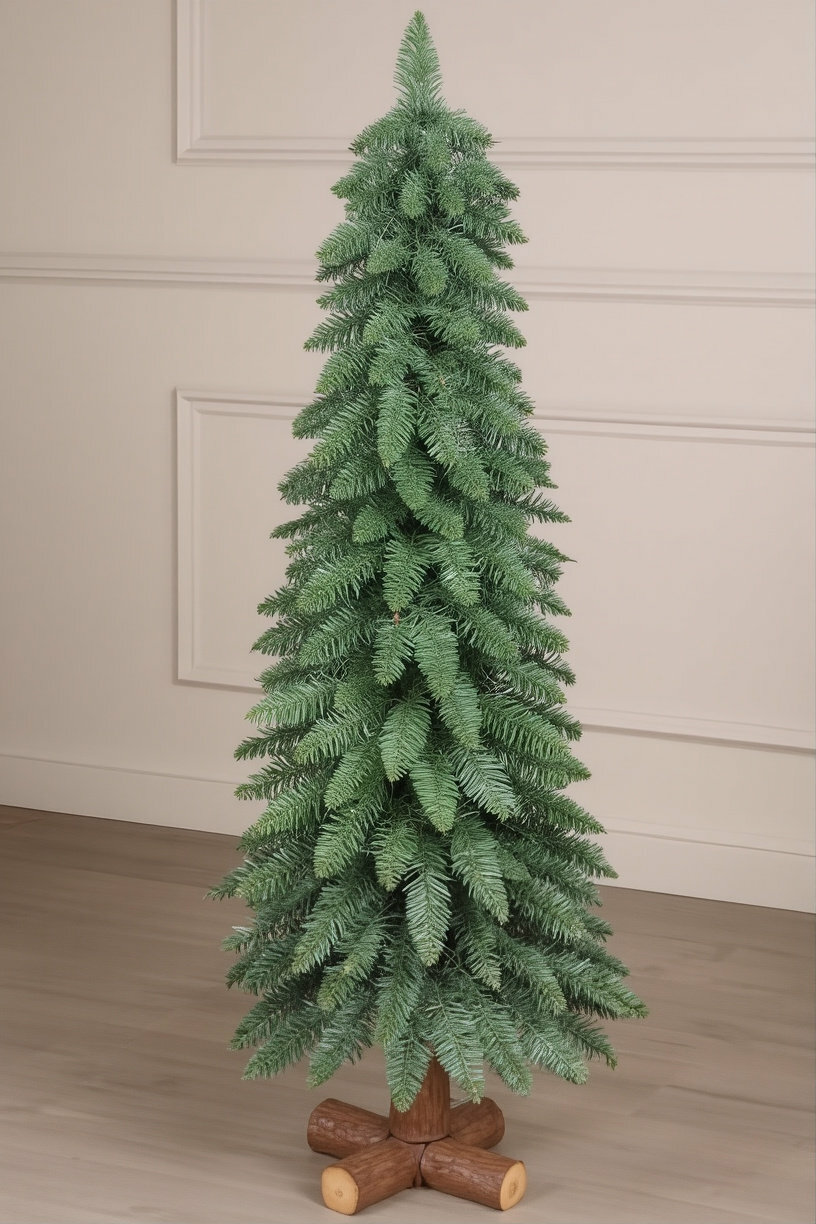 Искусственная елка Альпина Wood 120 см, ПВХ, с деревянной подставкой, Winter Deco 2000150