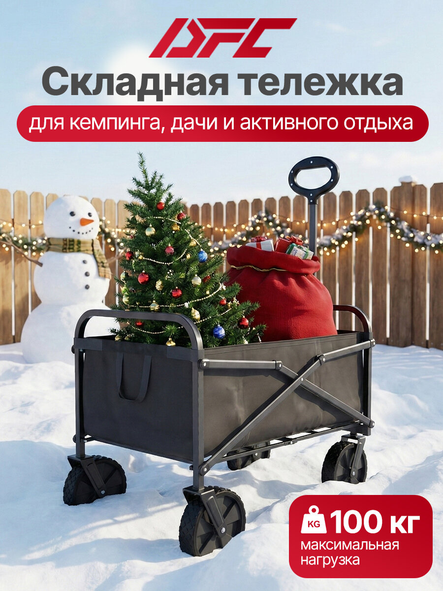 Тележка DFC "SQ-WT005", складная, грузоподъемность до 100кг, ПВХ/железо, черная