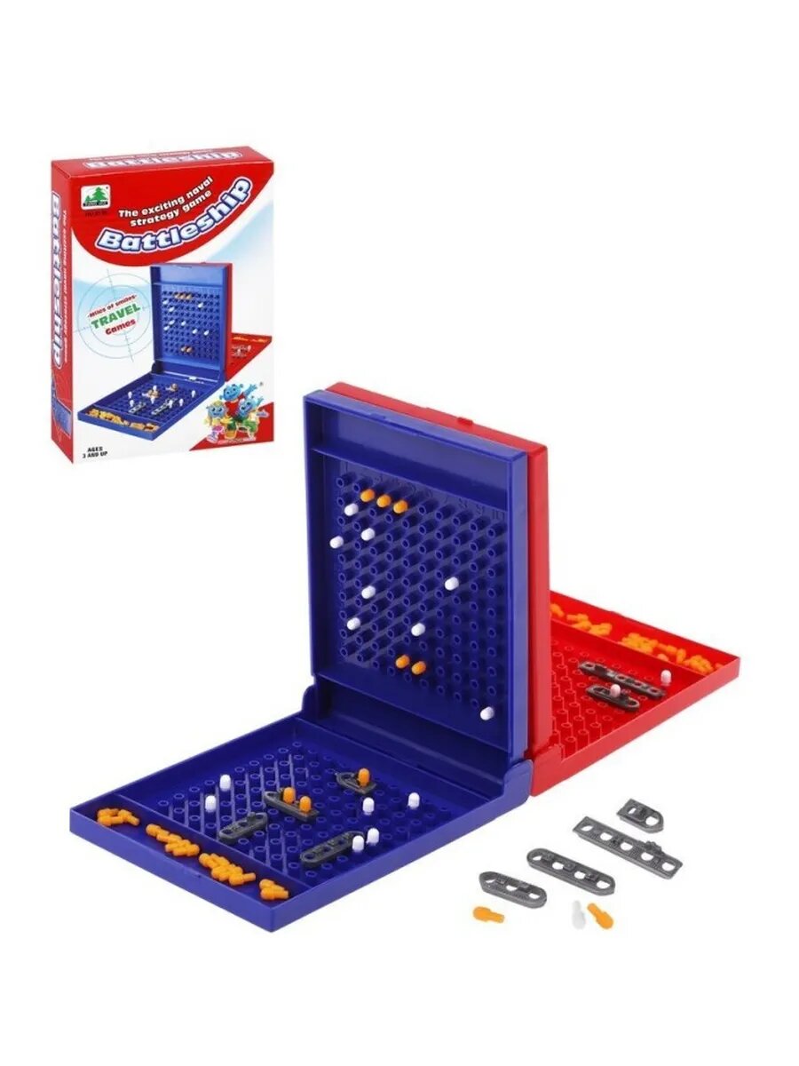 НИ Морской бой, 2 игр. поля, 264 фишки, 10 фигурок корабл,