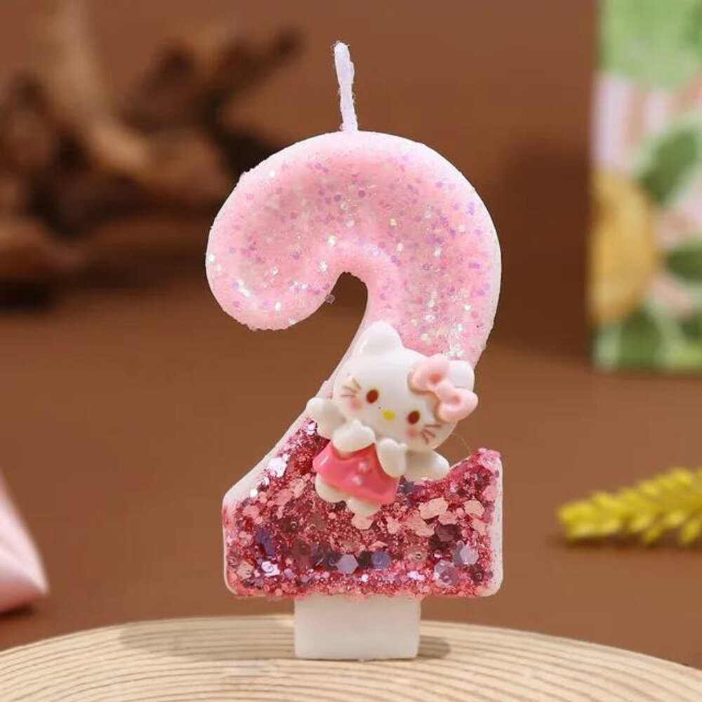 Цифровые свечи Sanrio Hello Kitty 0-9, украшение для торта в стиле аниме, аксессуары для украшения кексов и торта, подарок.