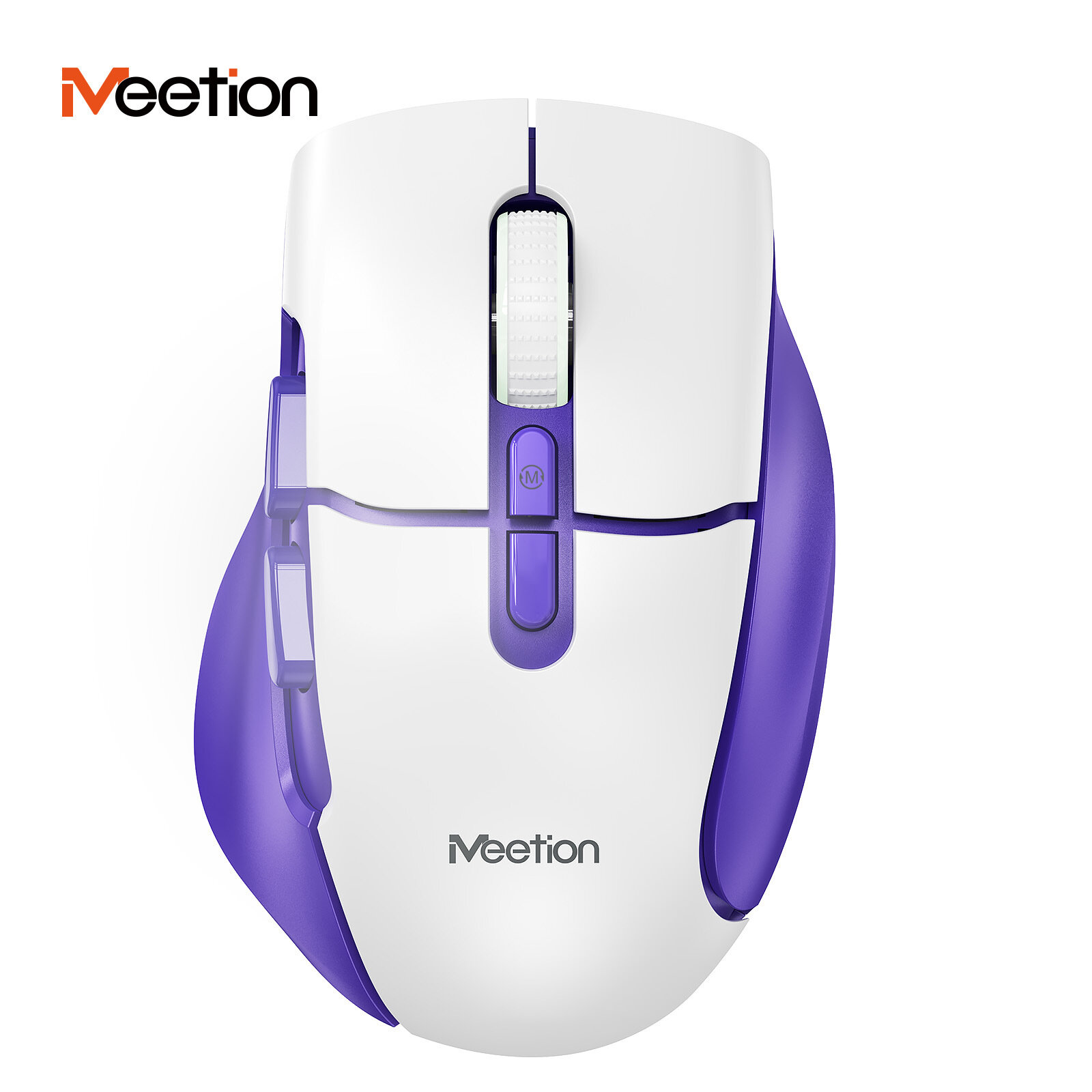Meetion 2.4G беспроводная Bluetooth эргономичная компьютерная мышь для офиса, тихий клик, пурпурно-облачный белый