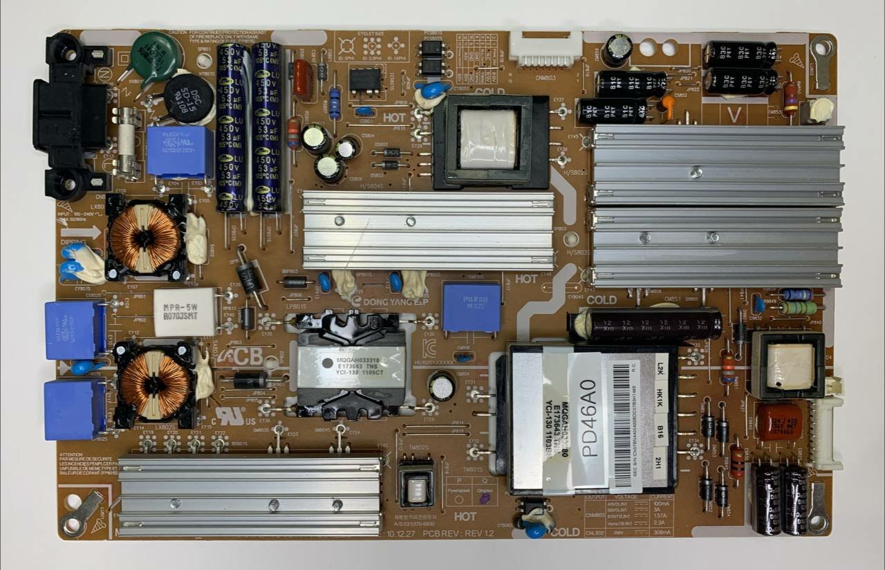 Блок питания PSU: BN44-00422B PD46A0_BDY REV1.3 для телевизора SAMSUNG UE40D5000PW , SAMSUNG UE40D5500 , UE40D5520