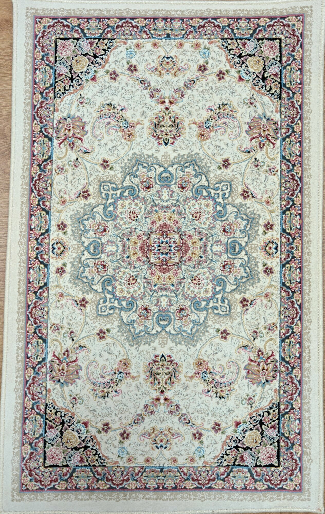 Коврик персидский высокоплотный с рельефным ворсом "ARSHAM кремовый" 50х80 см