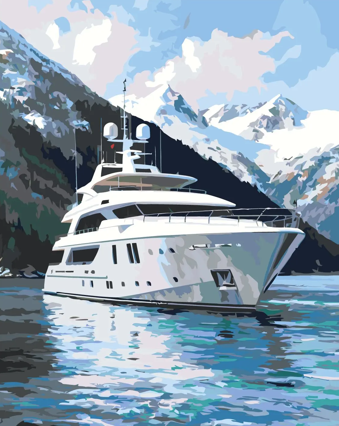 Картина по номерам "Яхта" 40х50 см, хлопковый холст на подрамнике, акрил, Hobby Home