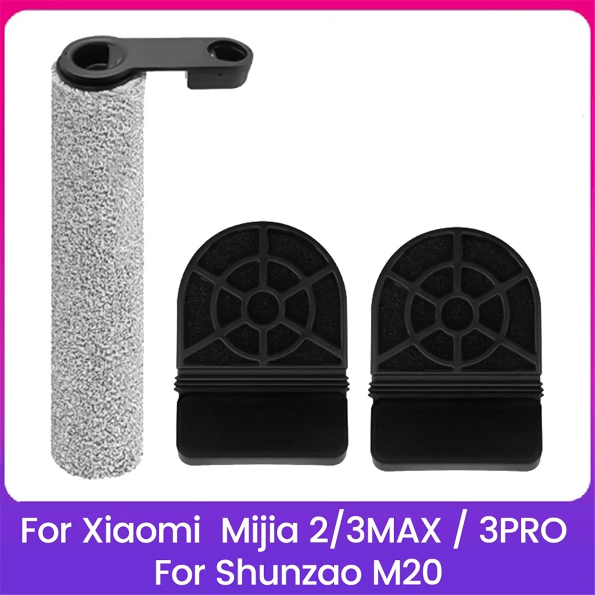 3 шт, роликовая щетка и замена фильтра Hepa для Xiaomi Mijia 2/3MAX/3PRO для Shunzao M20, аксессуары для скруббера для пола