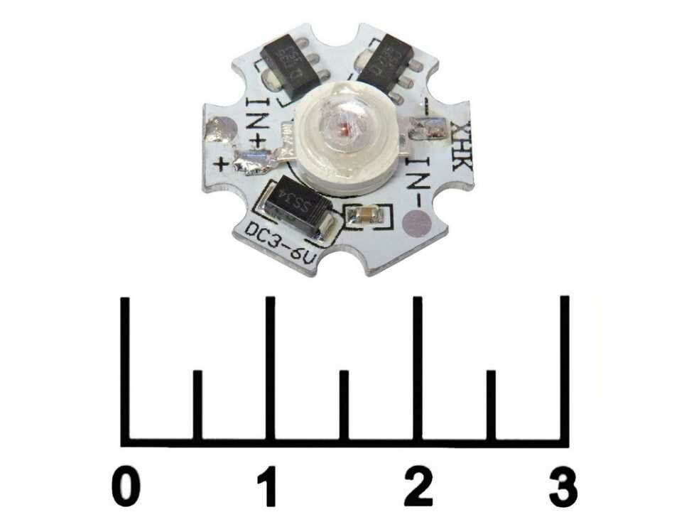 Светодиод LED 3W красный 3-6V 750lm с драйвером