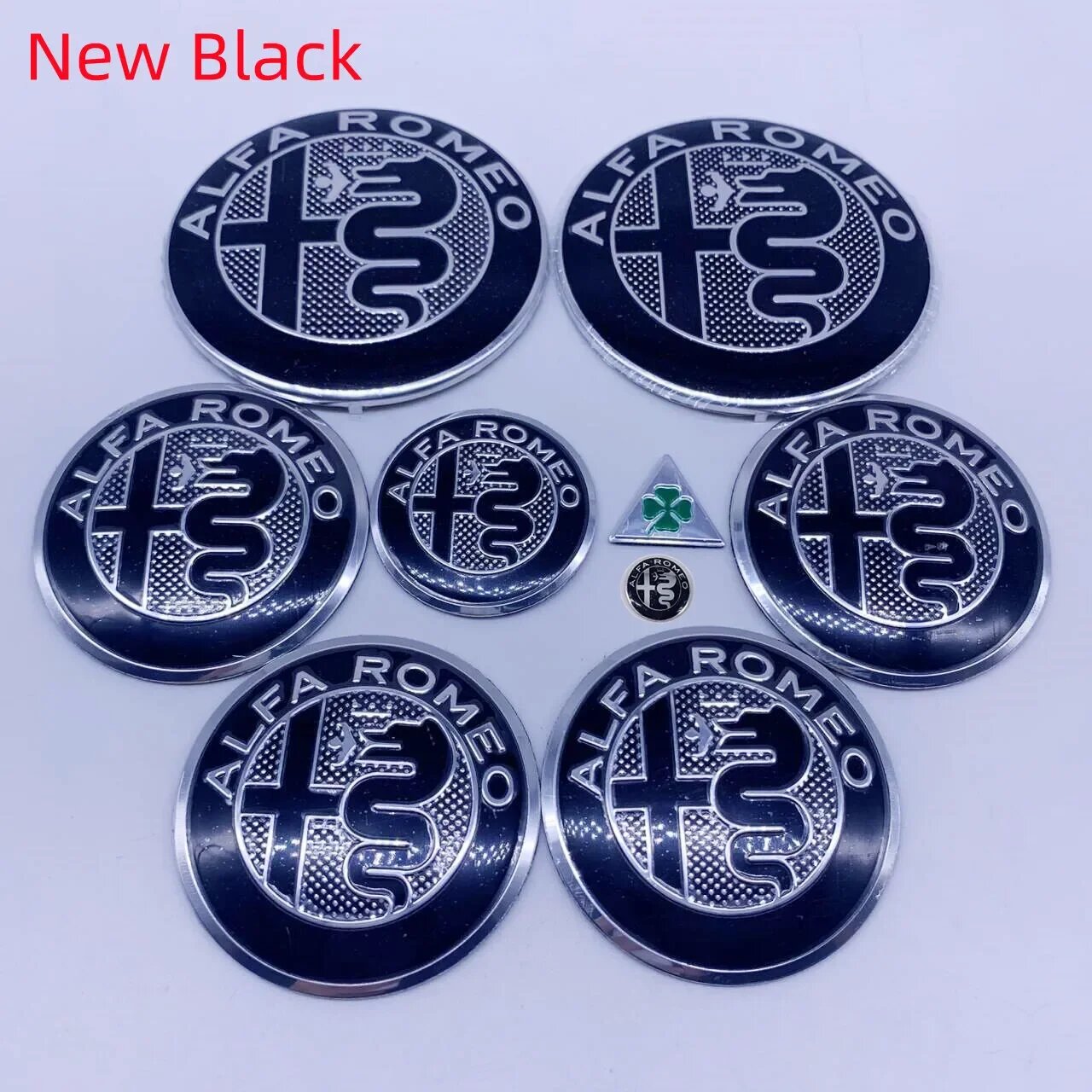 1 комплект, 9 шт, 74 мм, 50 мм, 56 мм, багажник капота 156 166 9pcs new black, 56mm Wheel sticker