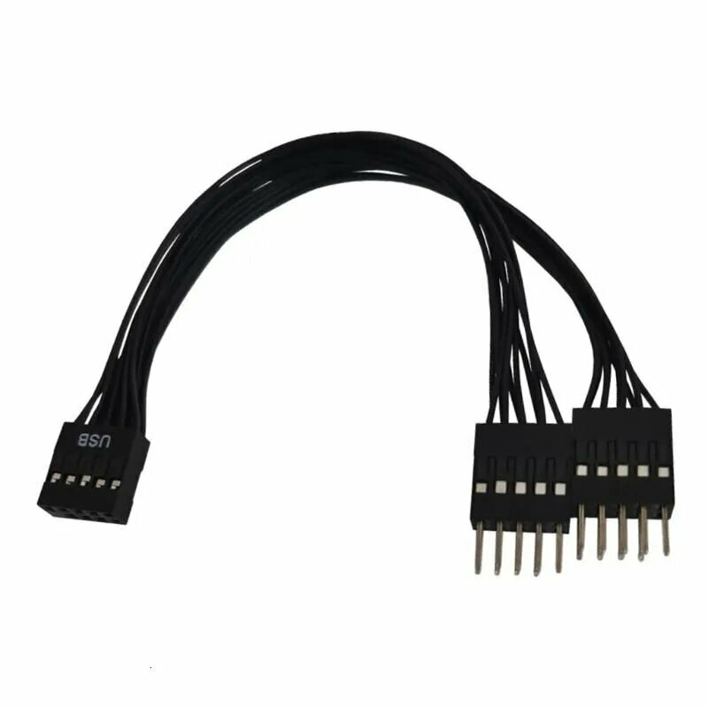 USB 9Pin Female к Twin Male разветвитель адаптер разъем материнской платы экранированный