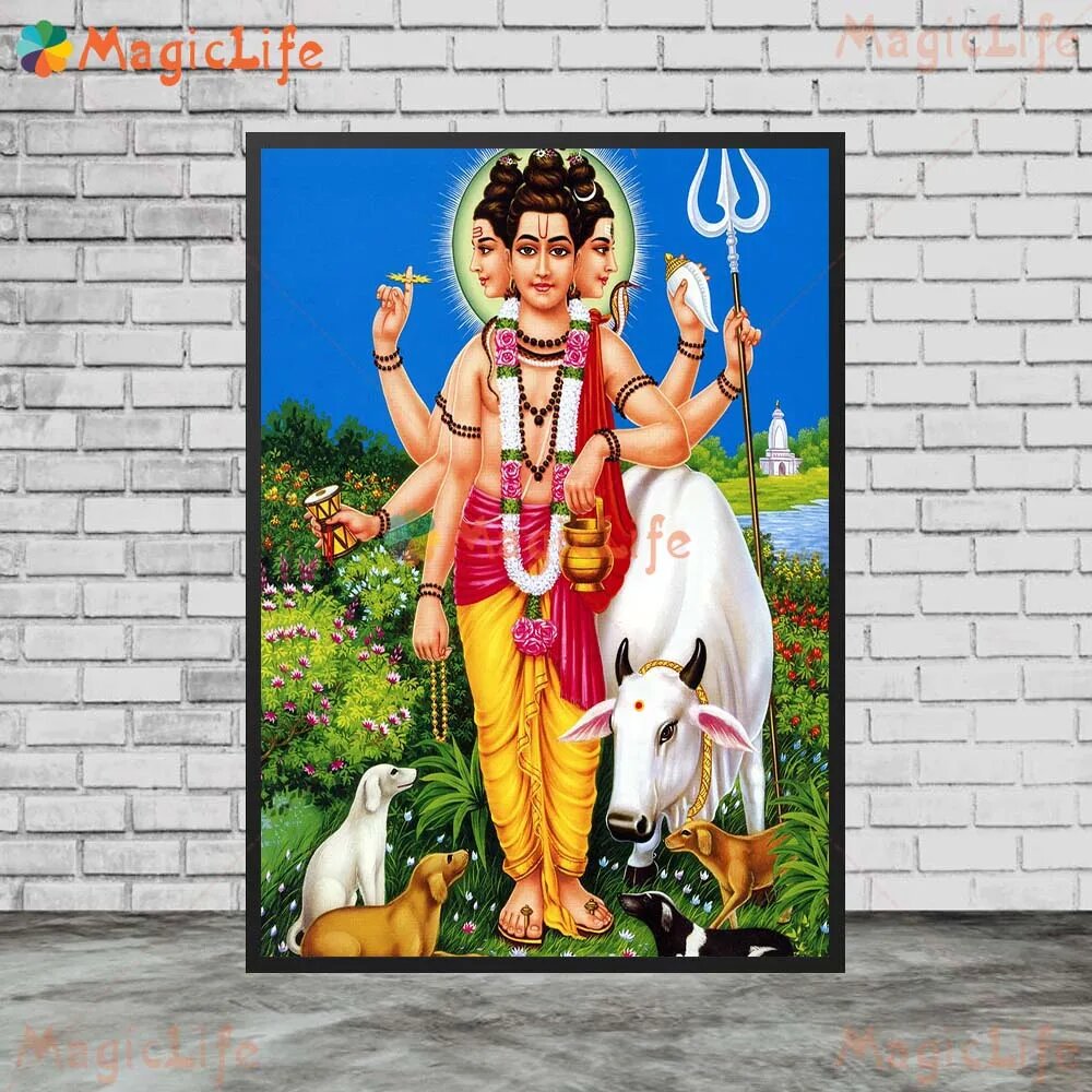 Настенная картина "Тигр Шива" на холсте I, 21X30cm NoFrame