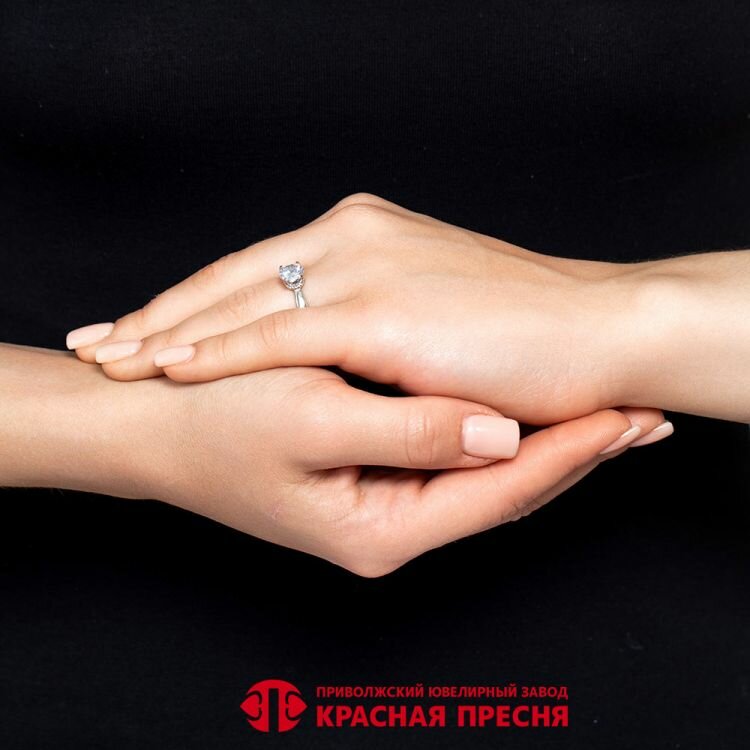 Кольцо, серебро, 925 проба, платинирование, фианит