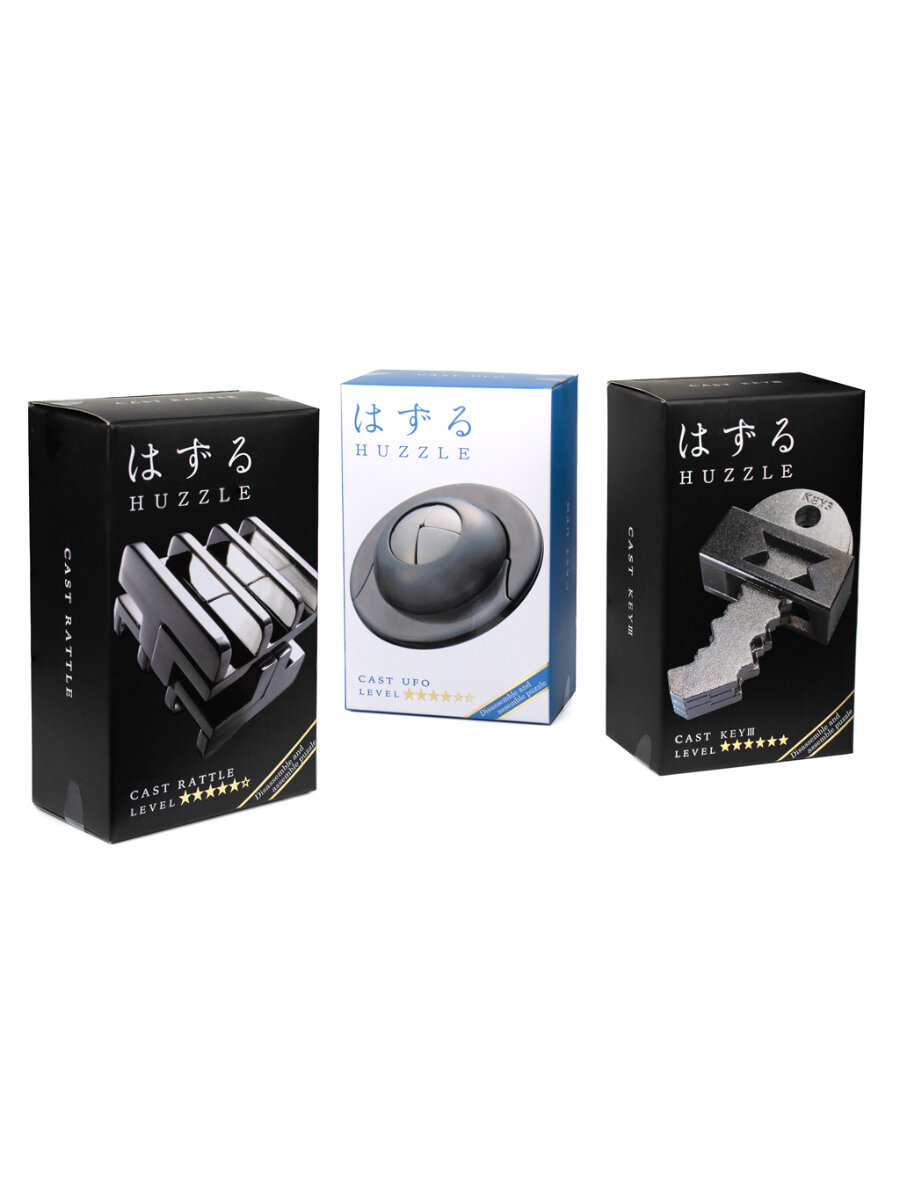 Набор головоломок Huzzle в подарочной упаковке / Huzzle Cast Kit UFO+Rattle+Key III