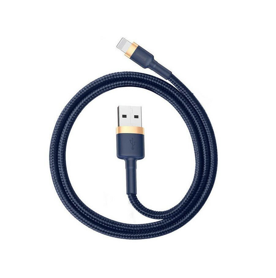 USB-кабель Baseus CALKLF-BV3, Apple 8 pin, ткань, 1.0 м, круглый, мет. разъем, cине-золотистый