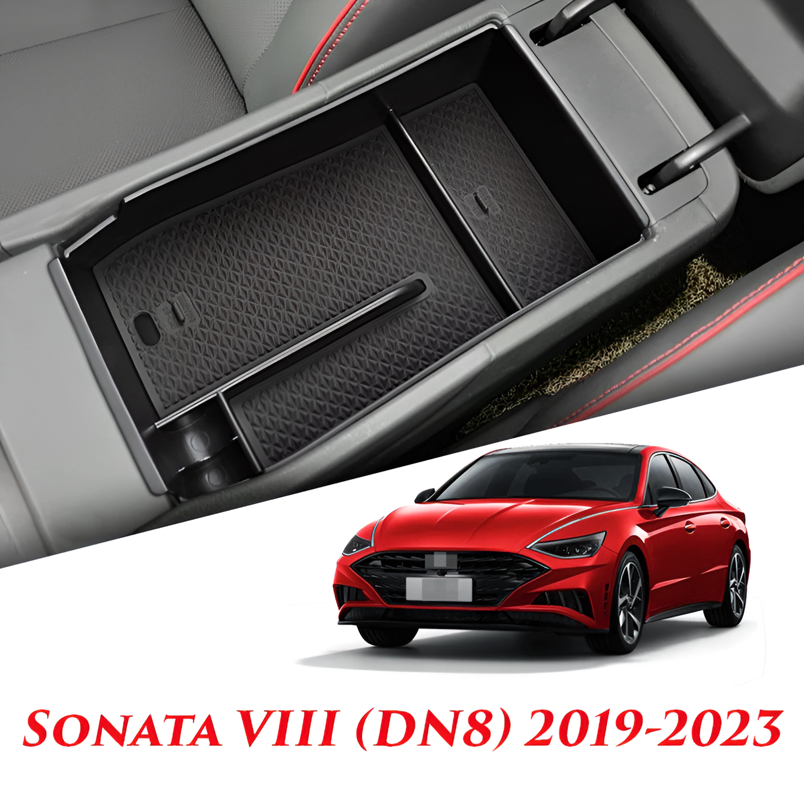 Внутренний органайзер в подлокотник для автомобиля Hyundai Sonata VIII (DN8) 2019-2023 ящик для хранения мелочей