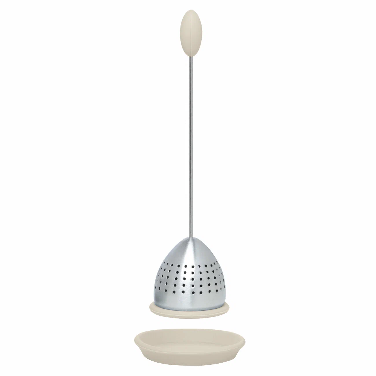 Сито для заваривания чая, 18 см, сталь/силикон, кремовое, Метеор