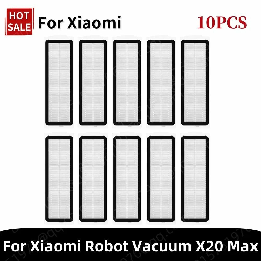 Комплект для замены Xiaomi Robot Vacuum X20 Max/D109GL: Основная щетка, боковая щетка, HEPA-фильтр, тряпка для мытья, пылесборник