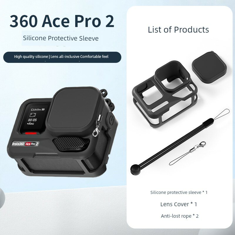 Силиконовый защитный чехол для экшн-камеры Insta360 Ace Pro 2: ударопрочный и устойчивый к царапинам