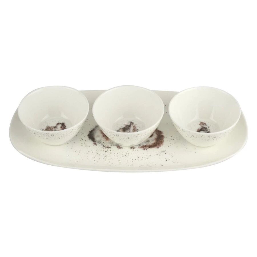 Набор из 3 салатников на подносе Royal Worcester Забавная фауна Морские свинки, 30x15 см