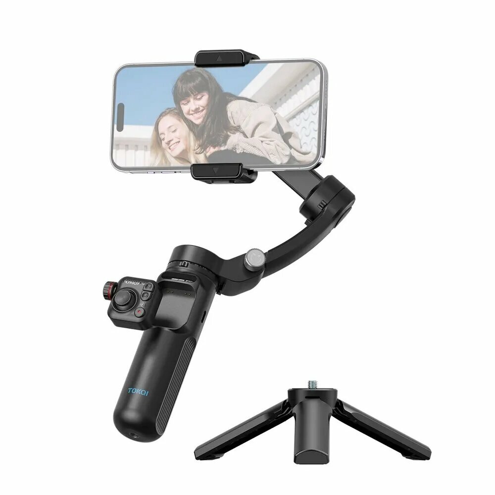 TOKQI M02 Ручной 3-осевой стабилизатор подвеса для телефона Vlog Gimbal Anti Shake со съемным пультом дистанционного управления Мини-штатив Макс. полезная нагрузка 280 г Замена для телефонов iPhone 1