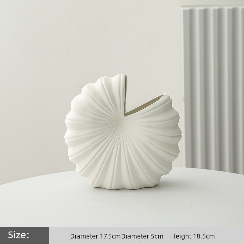 Крупный керамический вазон с ракушечным узором для столовой, декоративный цветочный горшок, 1 шт. 80-100 символов