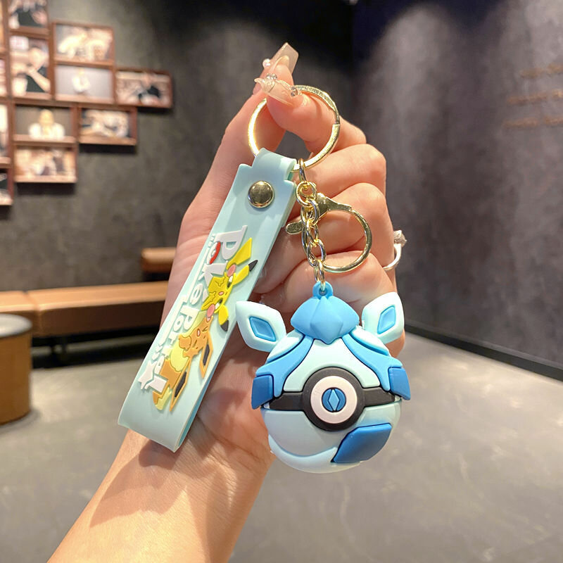 Брелоки с Пикачу, покемонами и семейством Иви, плюшевые игрушки, милые брелоки для рюкзаков, автомобильные брелоки