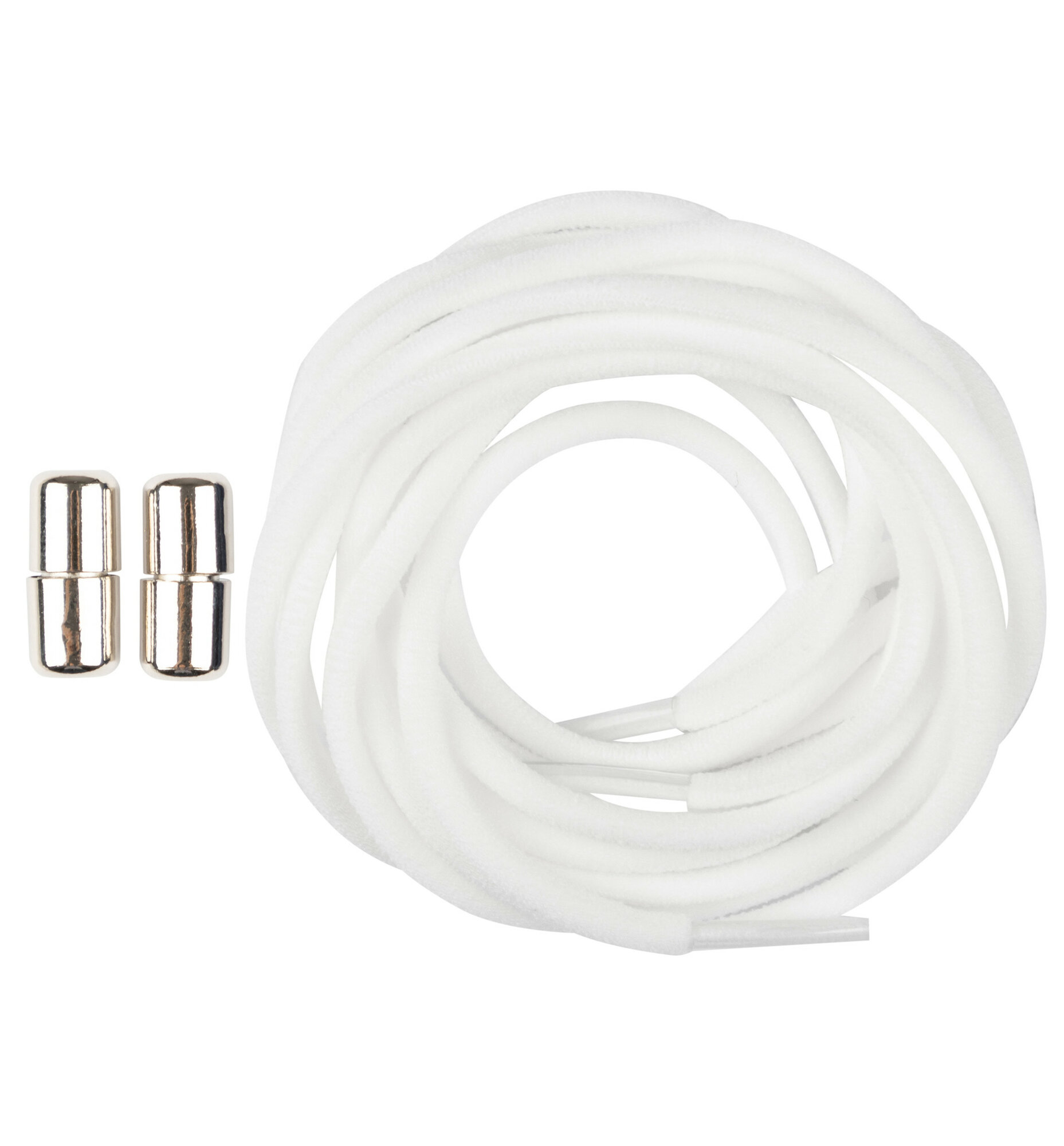 Шнурки рыжий КОТ, 100 см, эластичные, с фиксатором, круглые, белые, 2 шт