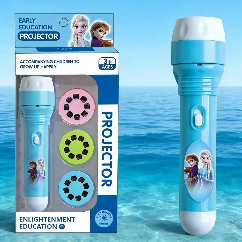 Проектор-фонарик для детей "Холодное сердце" / развивающие игрушки от 1 года / фильмоскоп 24 картинок