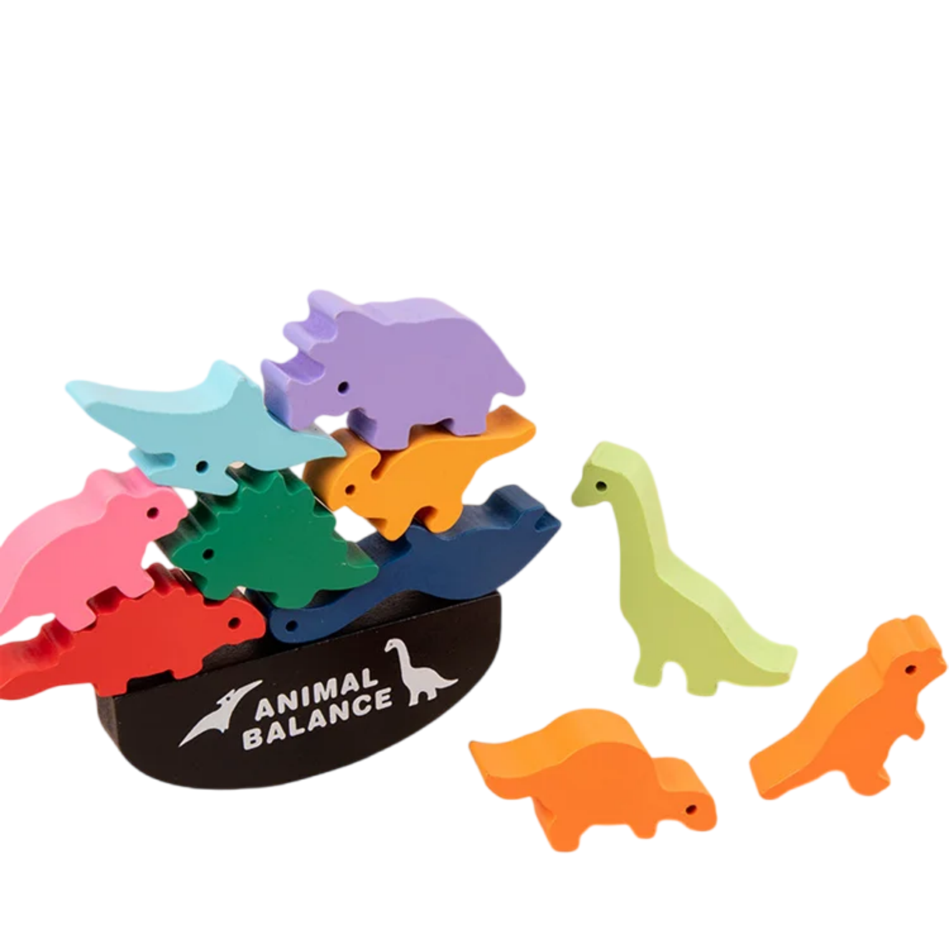Игрушка для раннего образования деревянные строительные блоки "Stacking High Animal Balance Boat" размер 16.5cm x 16cm x 4.8cm, упаковка включает 1 шт. балансировочную лодку и 18 шт. строительных блоков в форме животных для магазина A