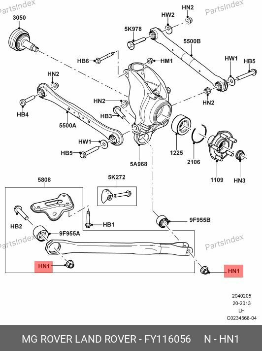 Гайка, LANDROVER FY116056