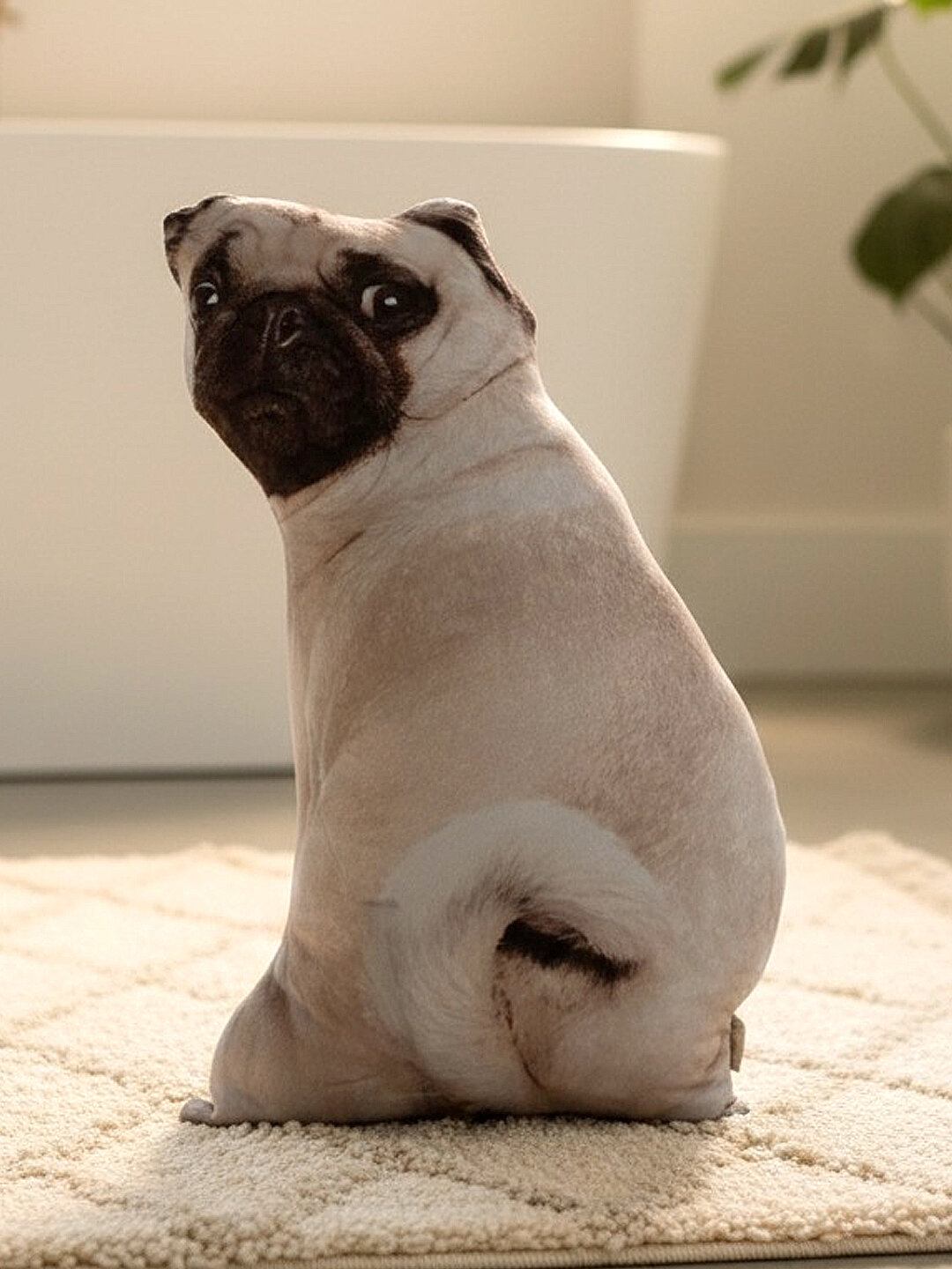 Реалистичная мягкая подушка собака Мопс от бренда Нескучные вещи