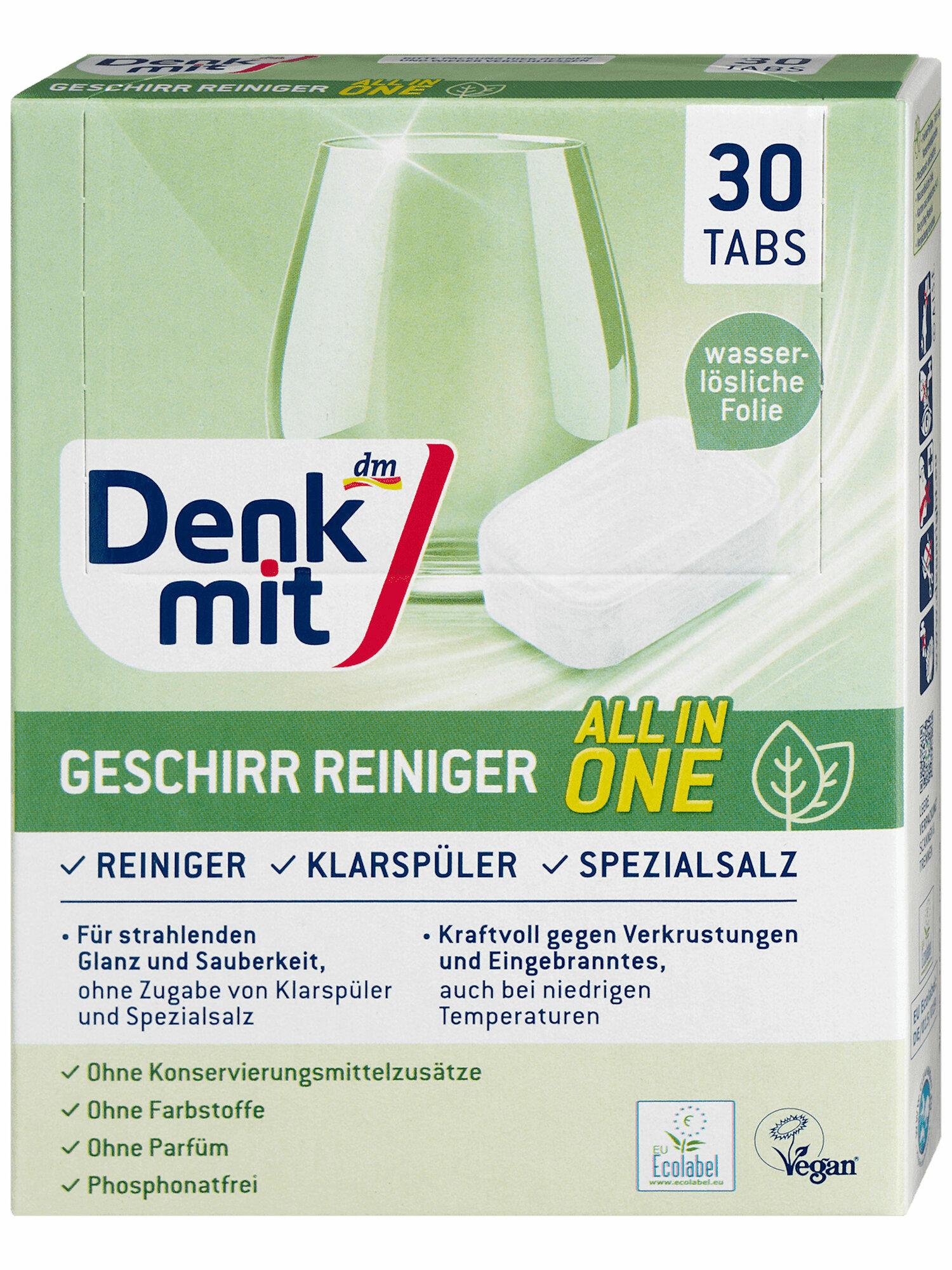 Таблетки для чистки посудомоечной машины Denk Nature, 30 шт.