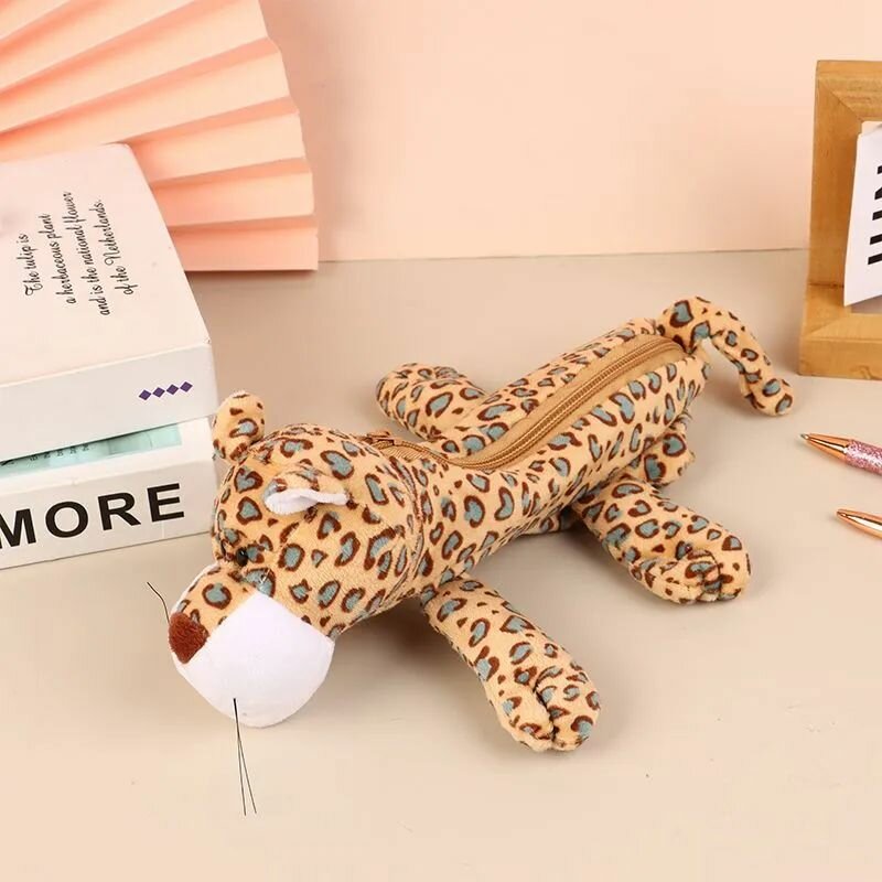 Пенал детский, мягкий игрушка-пенал "Лев Тигр Медведь", чехол для ручек и косметики